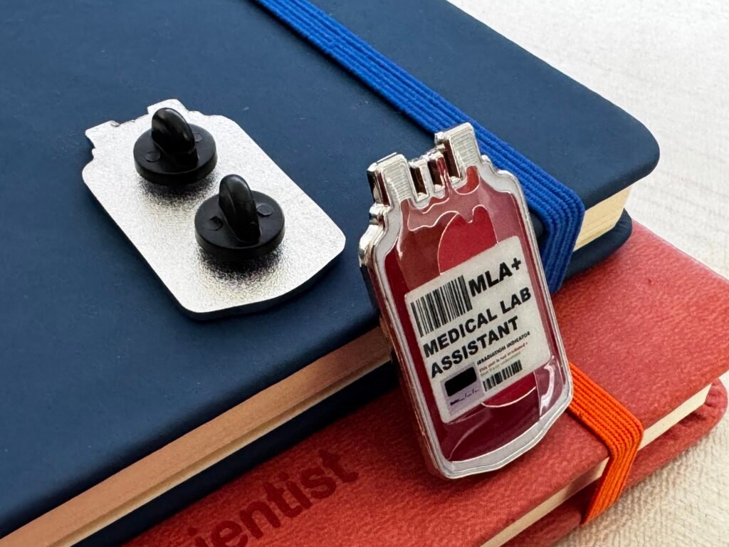 Medical lab assistant blood bag pin – Only Cells